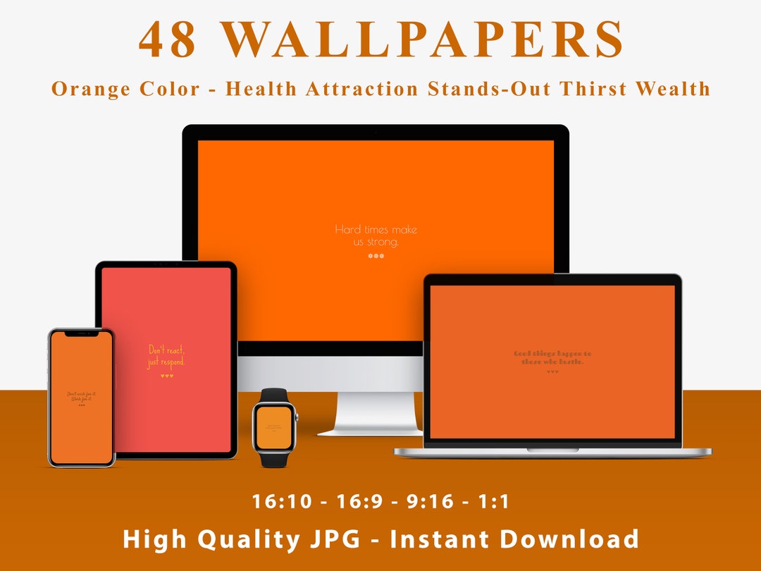 Orange Motivational Aesthetic Minimalist Wallpaper Screensaver ...