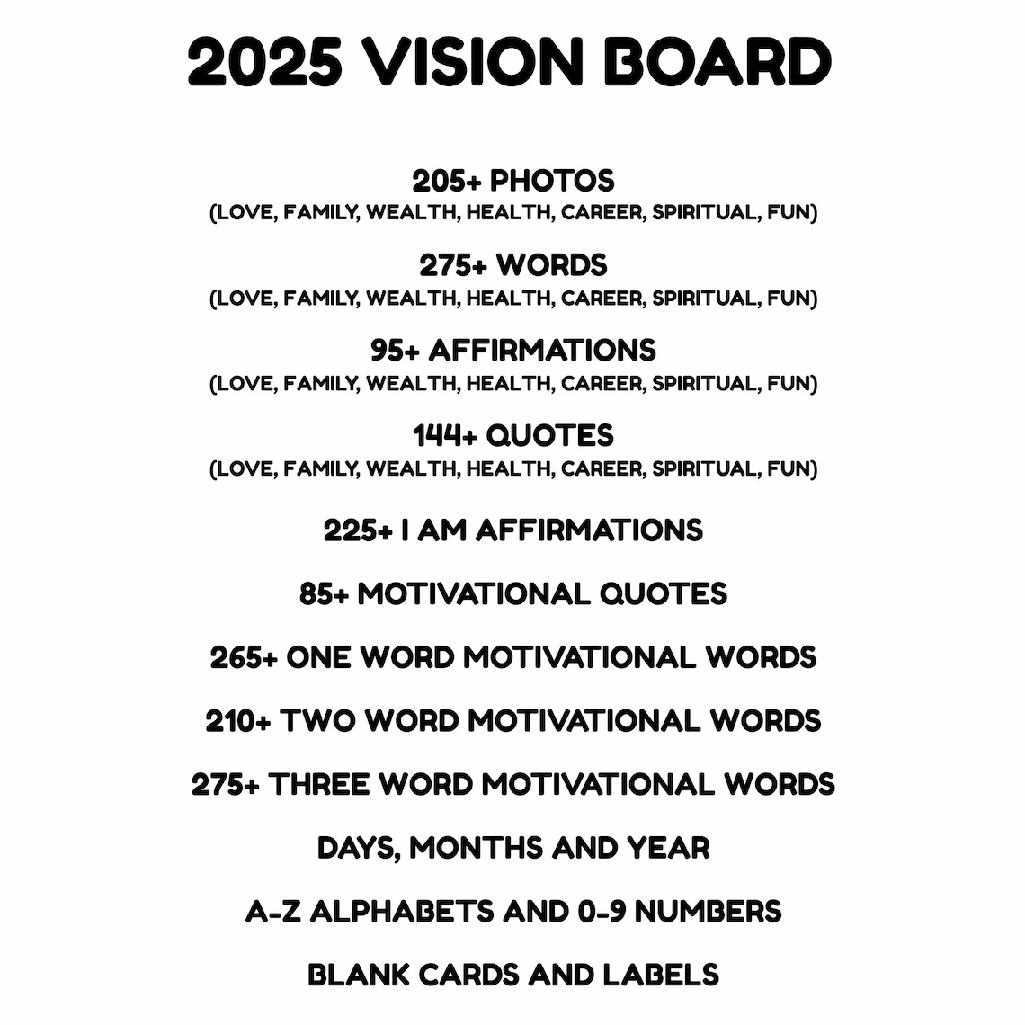 2025 Vision Board Kit Complete Ultimate Bundle Inspirational Dream ...