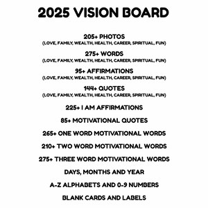 2025 Vision Board Kit Complete Ultimate Bundle Inspirational Dream ...