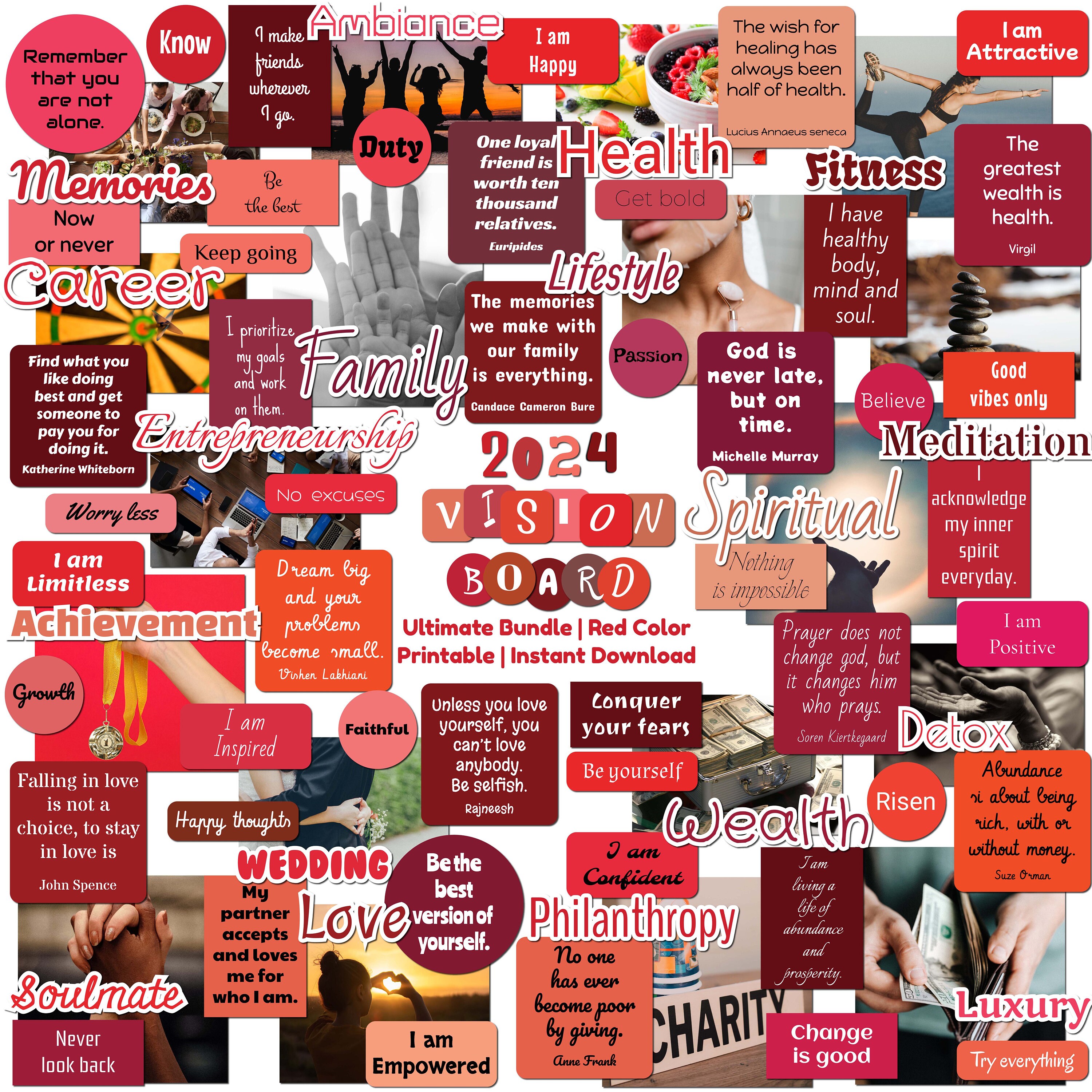 2024 Vision Board Kit Complete Ultimate Bundle Inspirational Dream ...