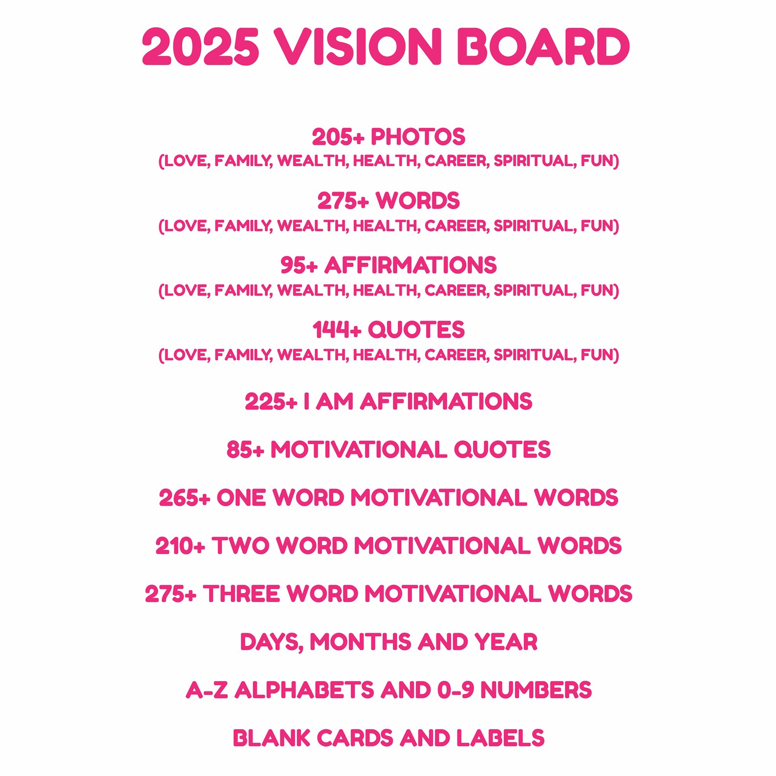 2025 Vision Board Kit Complete Ultimate Bundle Inspirational Dream ...