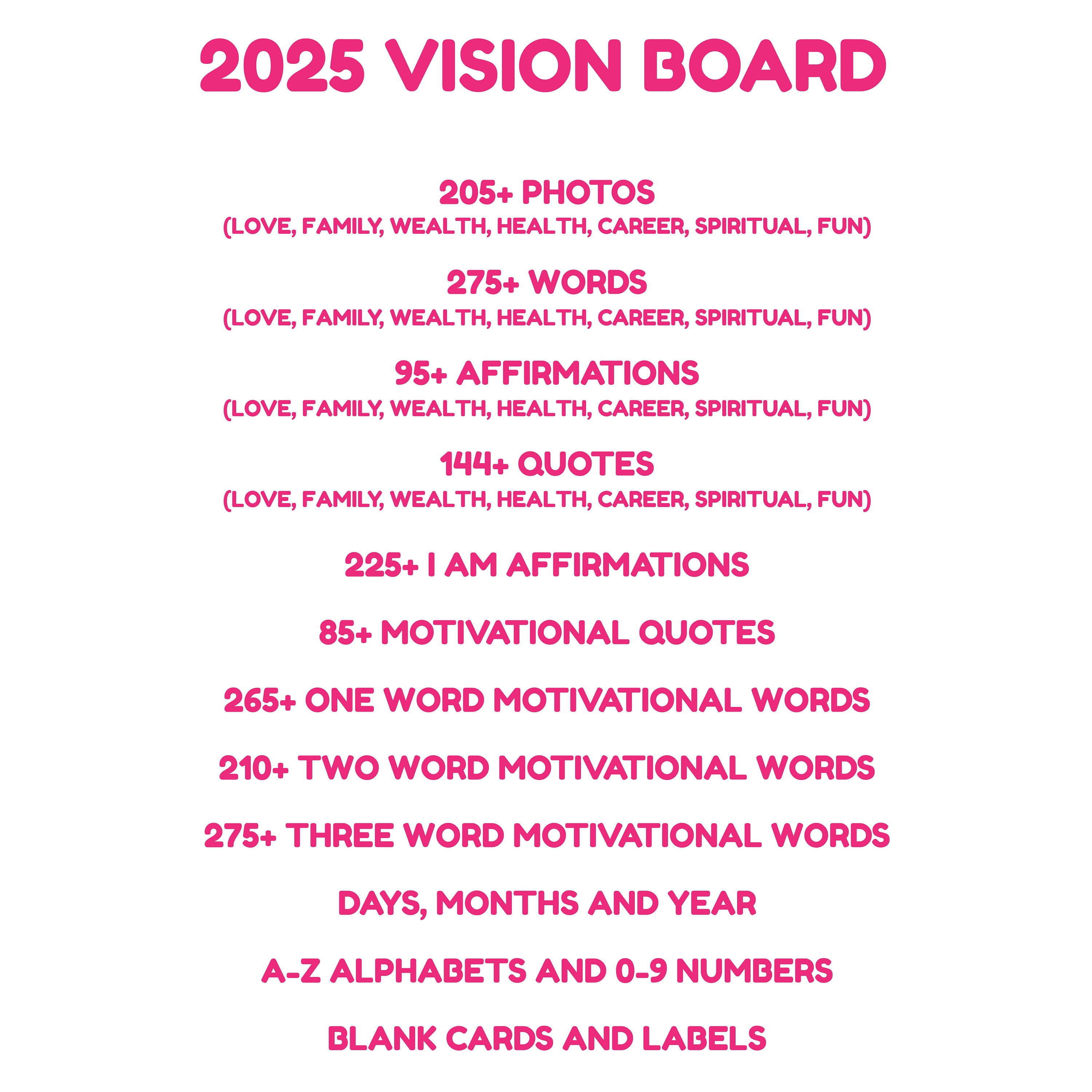 2025 Vision Board Kit Complete Ultimate Bundle Inspirational Dream ...