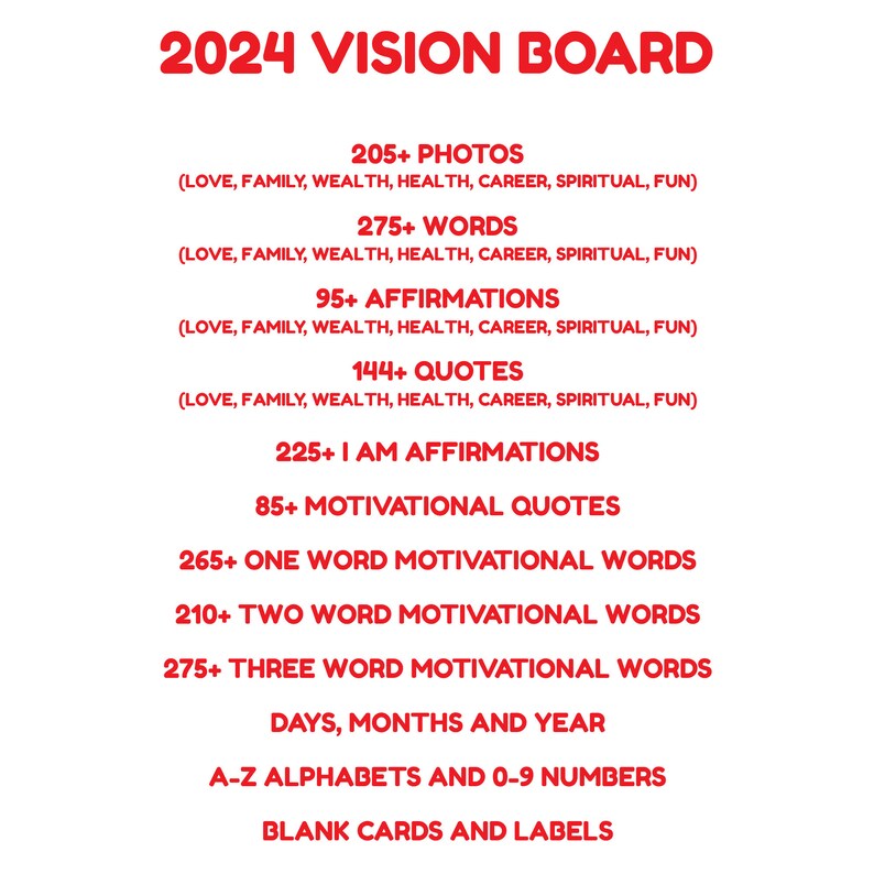 2024 Vision Board Kit Complete Ultimate Bundle Inspirational Dream ...