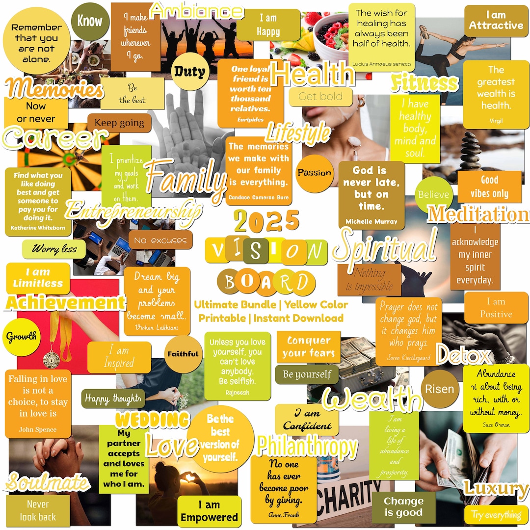 2025 Vision Board Kit Complete Ultimate Bundle Inspirational Dream ...