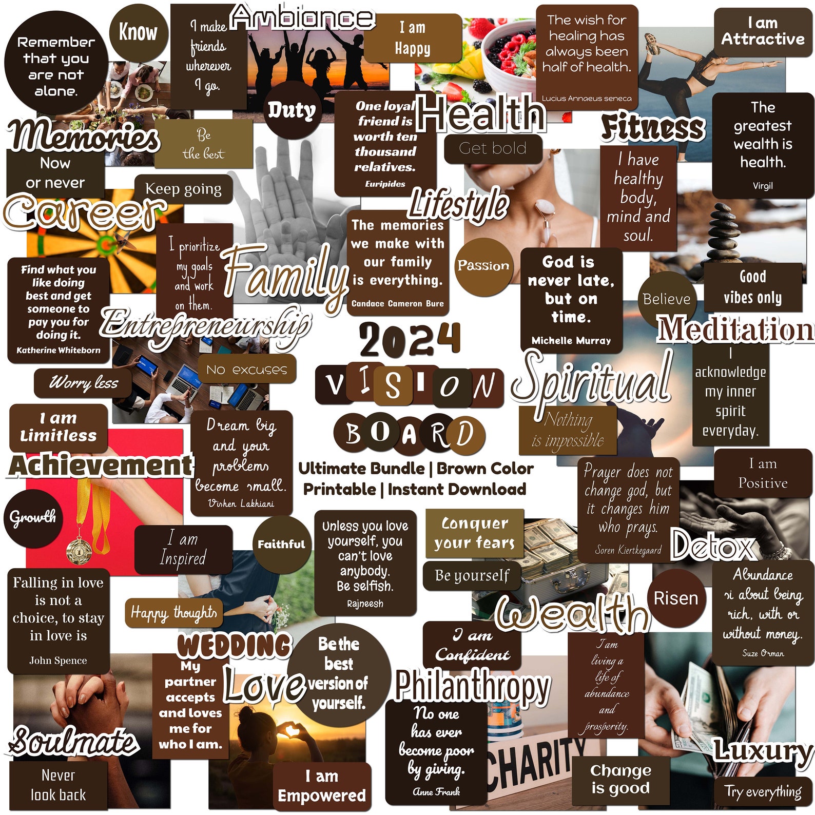 2024 Vision Board Kit Complete Ultimate Bundle Inspirational Dream ...