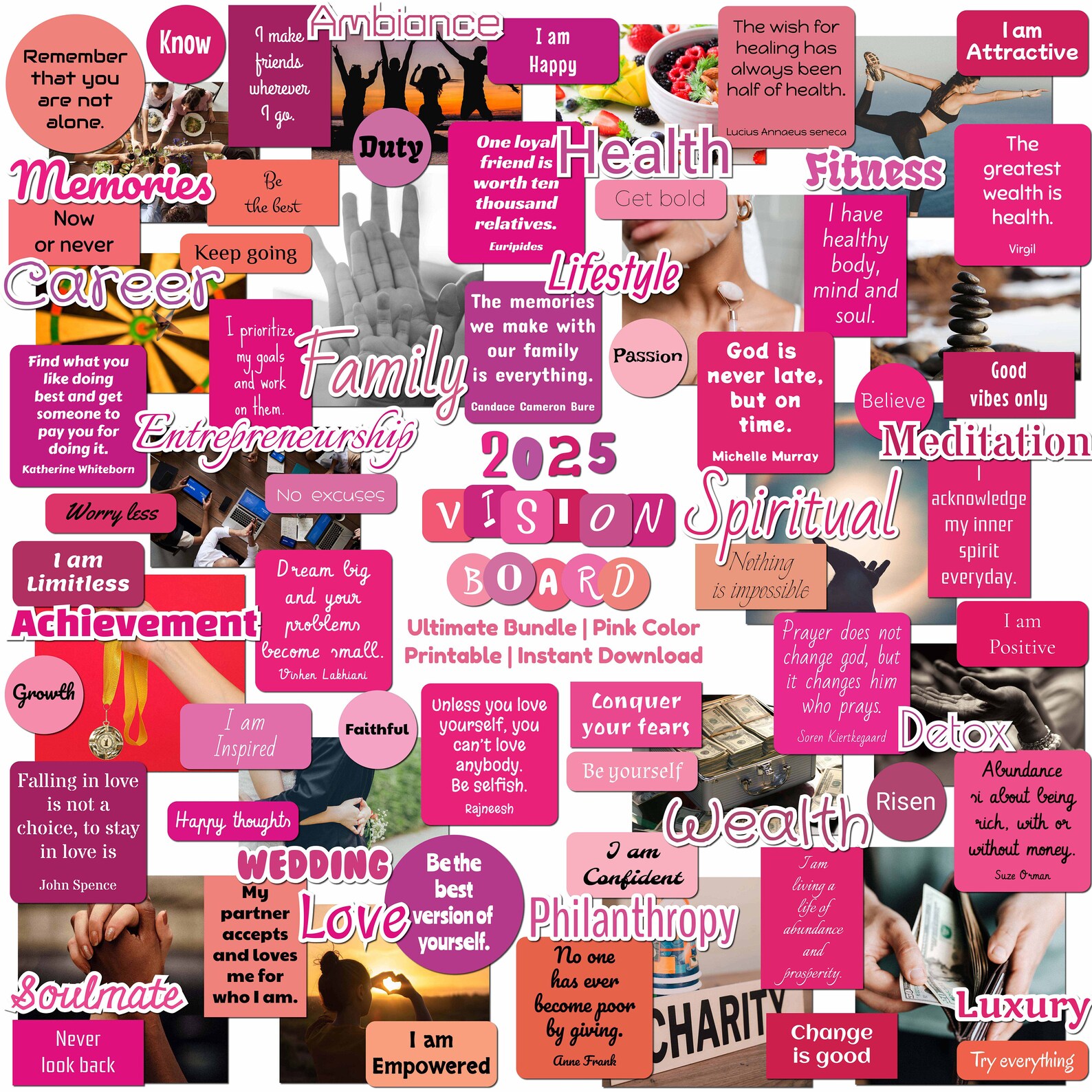 2025 Vision Board Kit Complete Ultimate Bundle Inspirational Dream ...