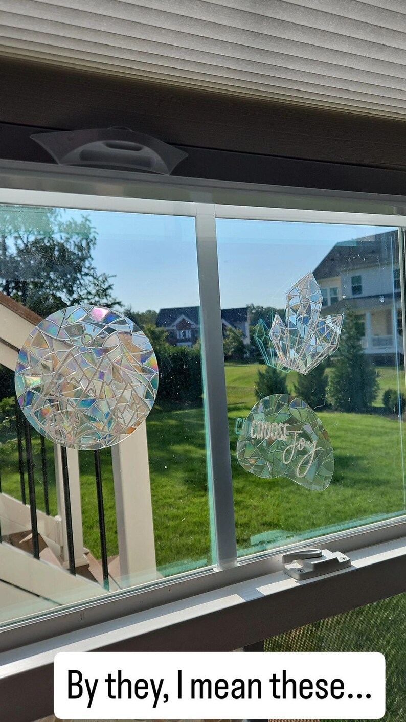 Rainbow Prism Sun-catcher Window Cling - Quartz - Removable/reusable ...
