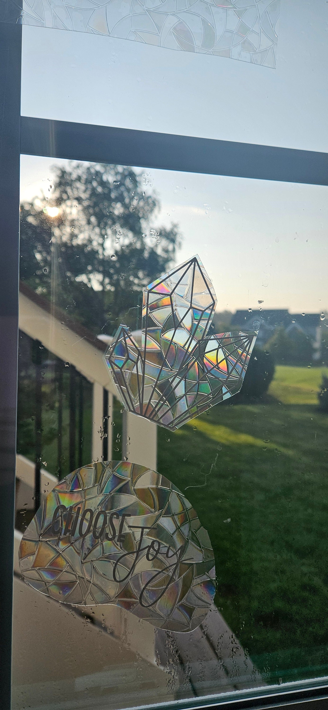 Rainbow Prism Sun-catcher Window Cling - Quartz - Removable/reusable ...