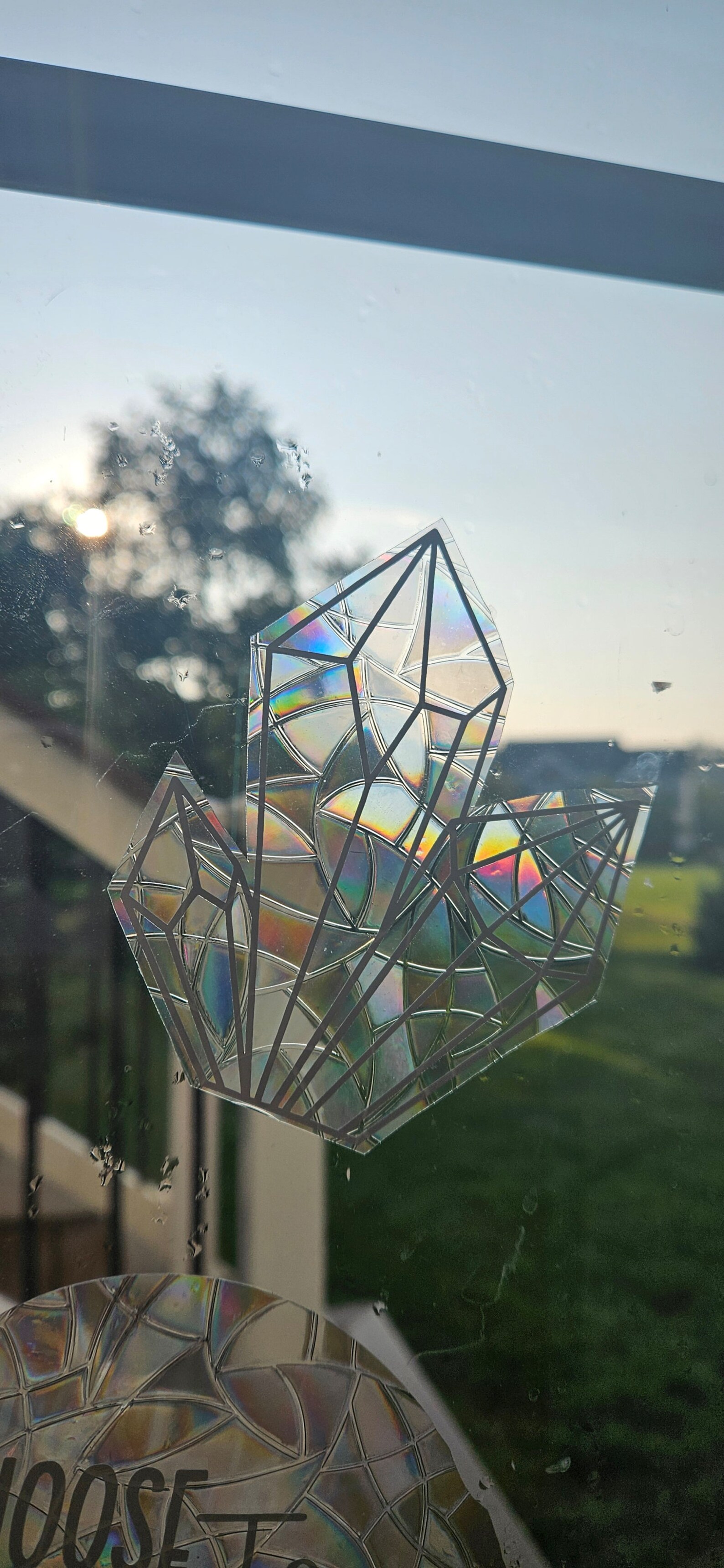 Rainbow Prism Sun-catcher Window Cling - Quartz - Removable/reusable ...