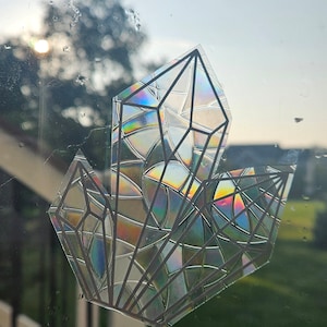 Rainbow Prism Sun-catcher Window Cling - Quartz - Removable/reusable ...