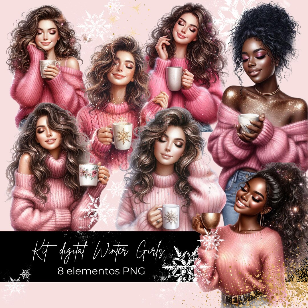 Kit Digital Winter Girls/ Winter Girls Clipart - Etsy