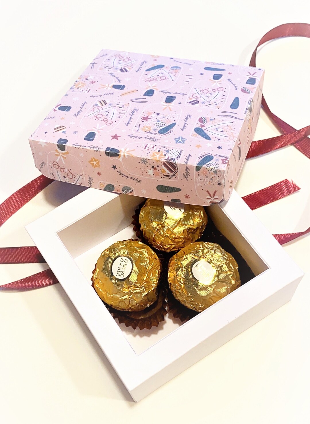 Chocolate Box Template for 4 Ferrero Rocher - Etsy