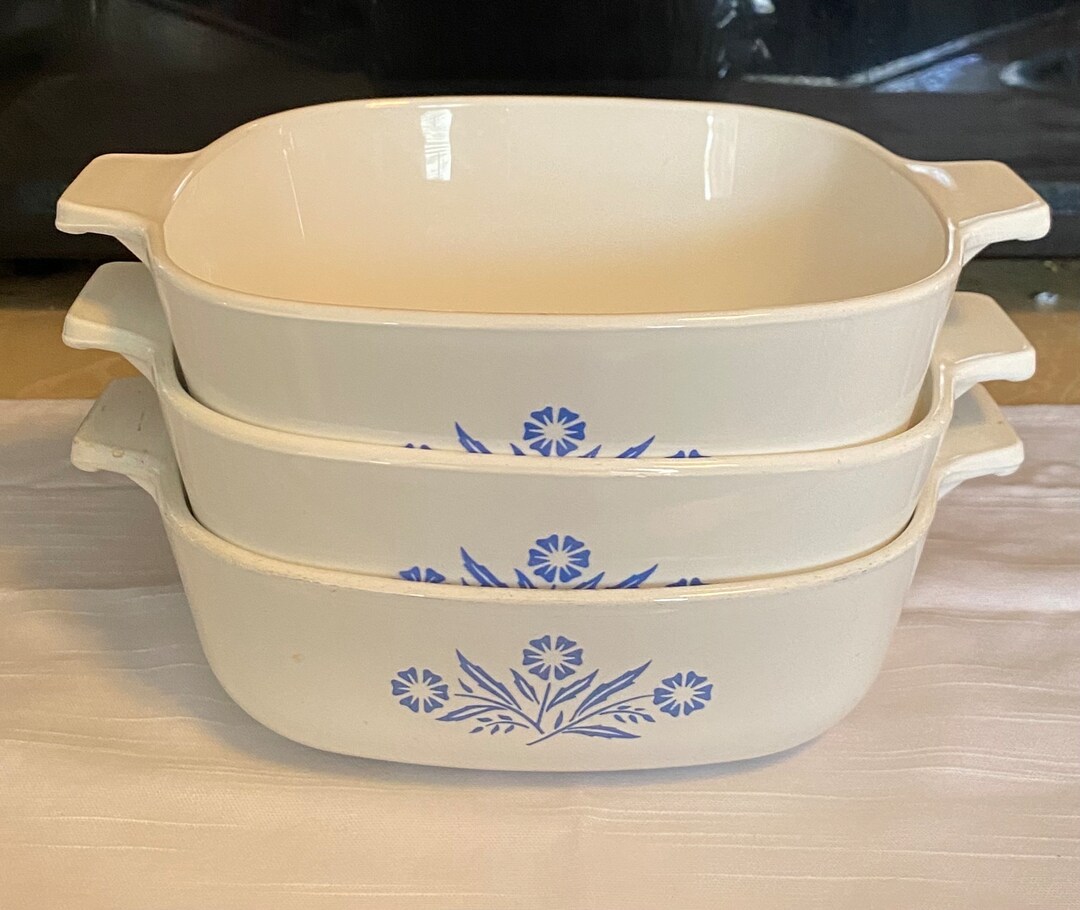 Vintage Corning Ware 3 Piece Casserole Set blue Cornflower - Etsy