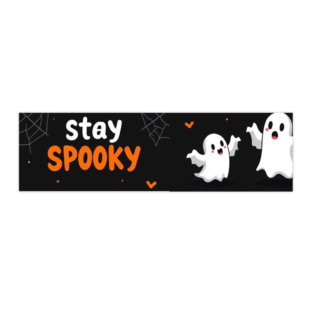 Stay Spooky Halloween Bumper Stickers, Cute Ghost Car Decal, Halloween ...