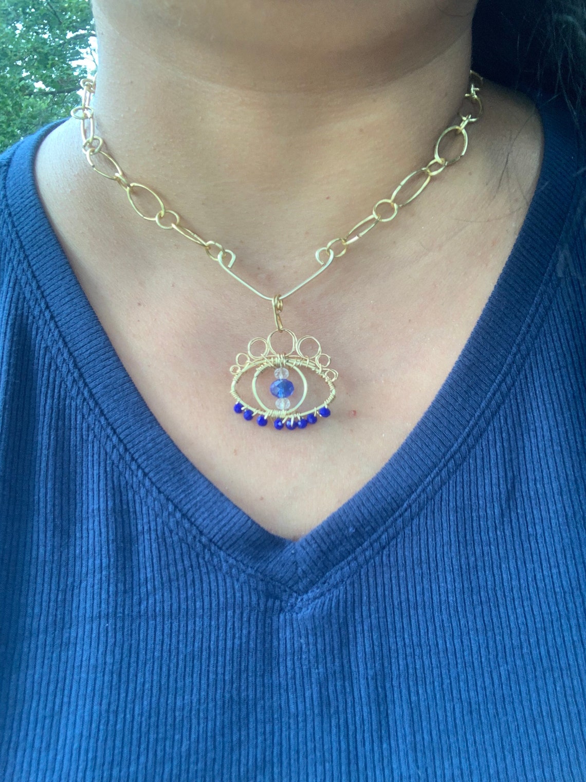 Third Eye Necklace and Ring Combo Set ( Necklace and Ring) Evil Eye. - Etsy