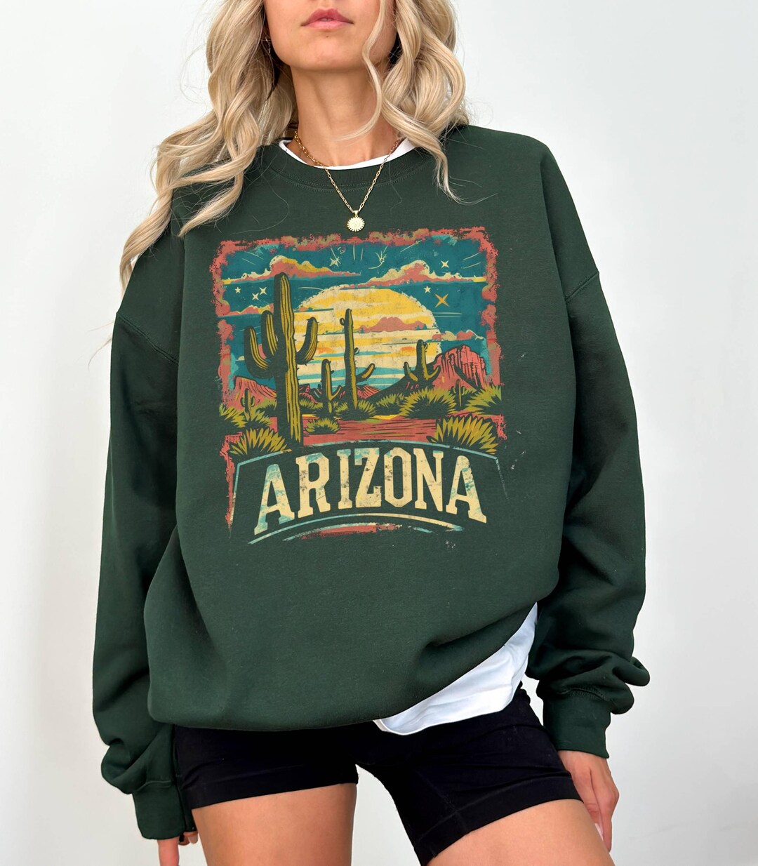 Arizona Sweatshirt, Retro Desert Top, Southwest Boho Sweatshirt, Unisex ...