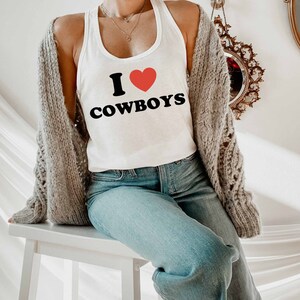 I Love Cowboys Tank Top, I Heart Cowboys Shirt, Cowboy Shirt, Country ...
