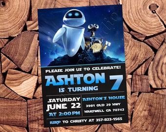 Wall E Invitation Wall E Birthday Wall E Invite Wall E Birthday ...