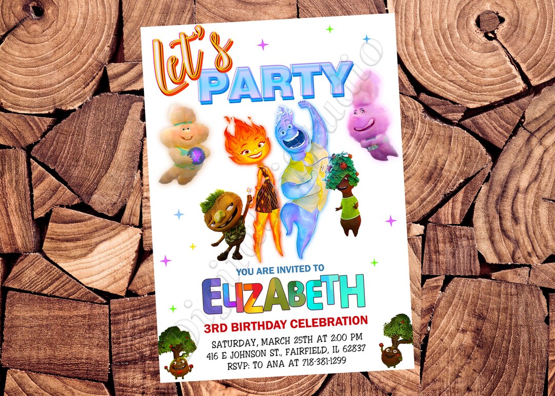 Elemental Invitation Elemental Birthday Elemental Party Elemental ...