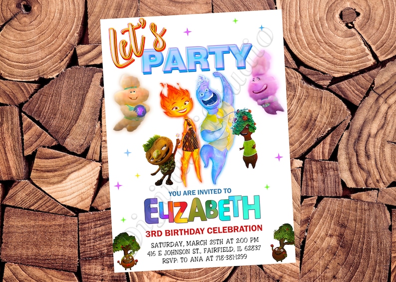 Elemental Invitation Elemental Birthday Elemental Party Elemental ...