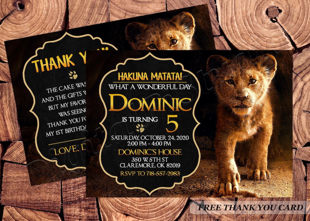 Lion King Invitation Lion King Birthday Invitation Lion King Party Lion ...