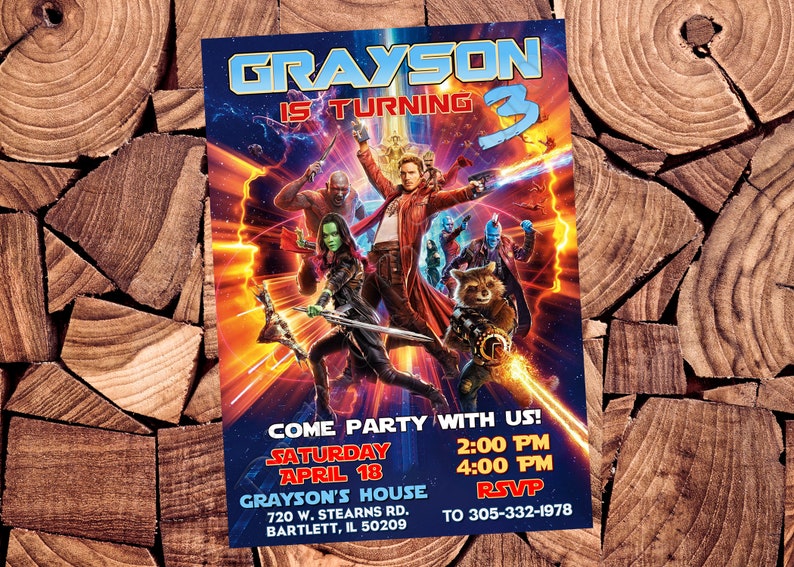 Guardians of the Galaxy Invitation Groot Invitation Groot Birthday ...