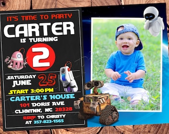 Wall E Invitation Wall E Birthday Party Invitation Wall E Party Wall E ...
