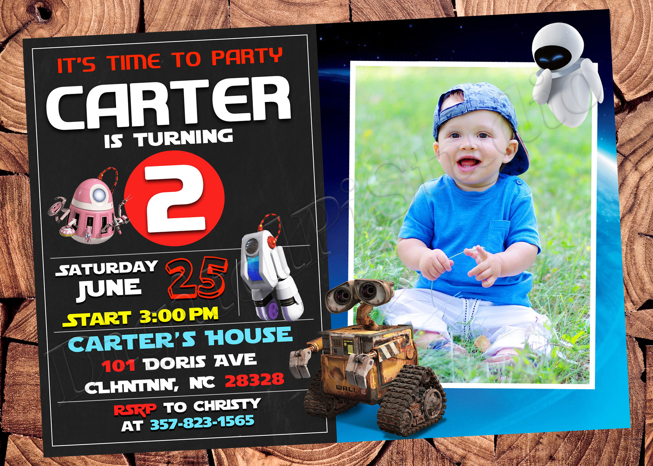 Wall E Invitation Wall E Birthday Invitation Wall E Party Wall E ...