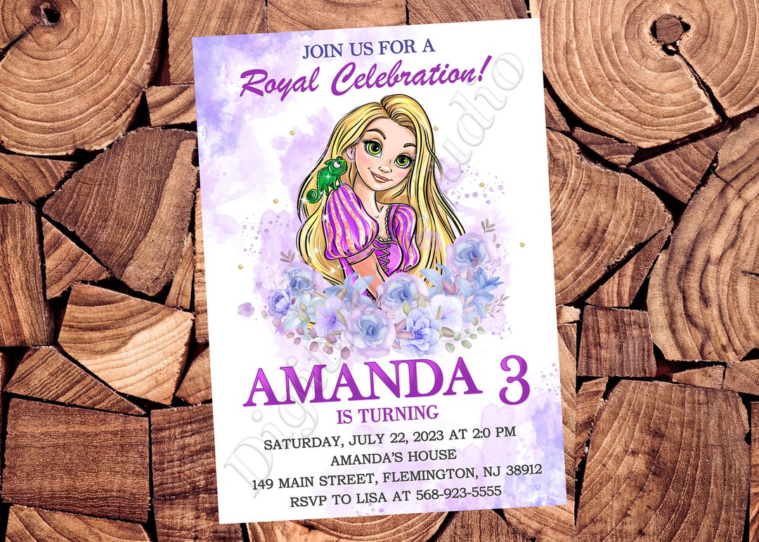 Rapunzel Invitation Rapunzel Watercolor Invitation Tangled Invitation ...