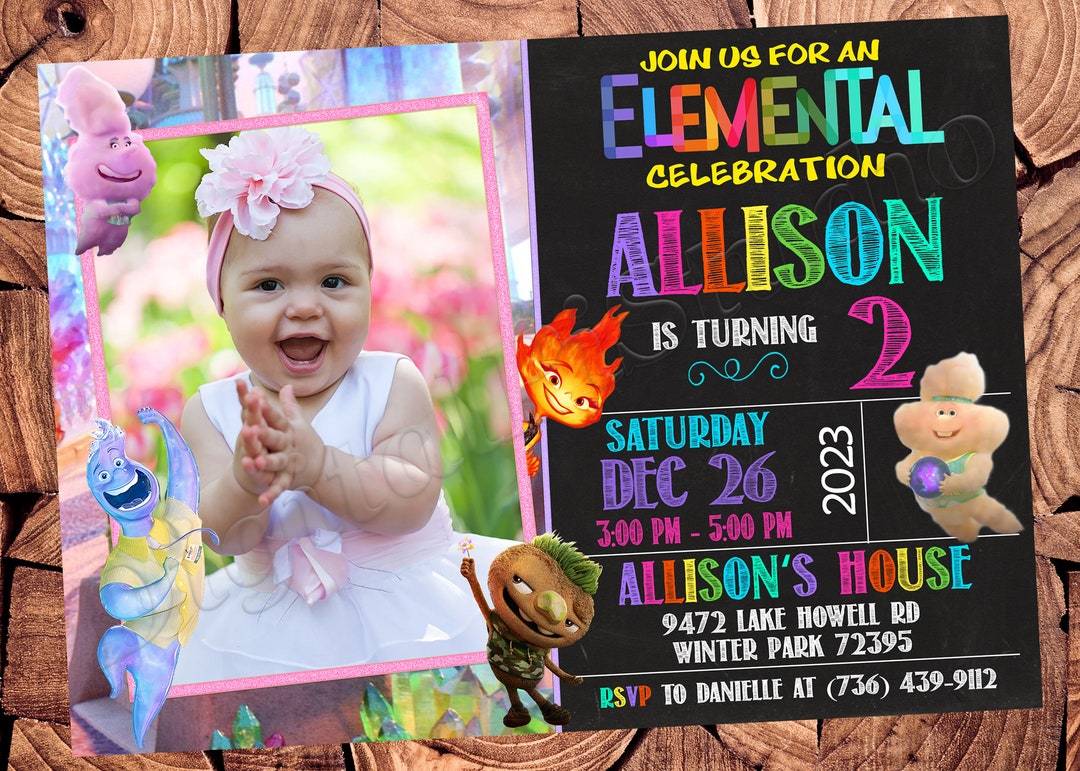 Elemental Invitation Elemental Birthday Elemental Party Elemental ...