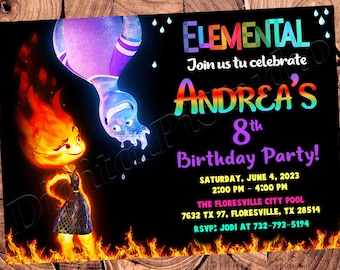 Elemental Invitation Elemental Birthday Elemental Invite Elemental ...