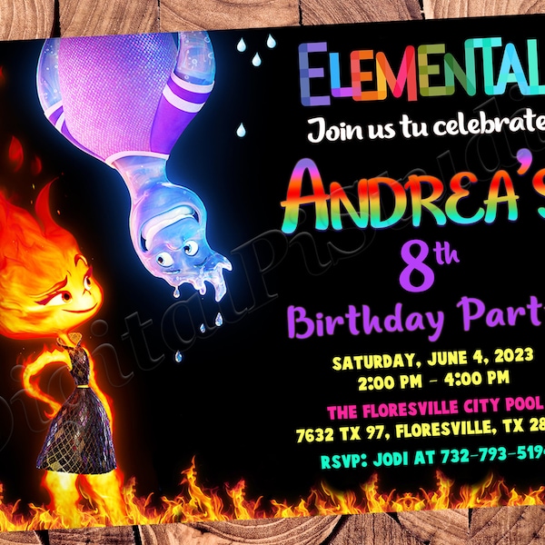 Elemental Birthday Invitation - Etsy