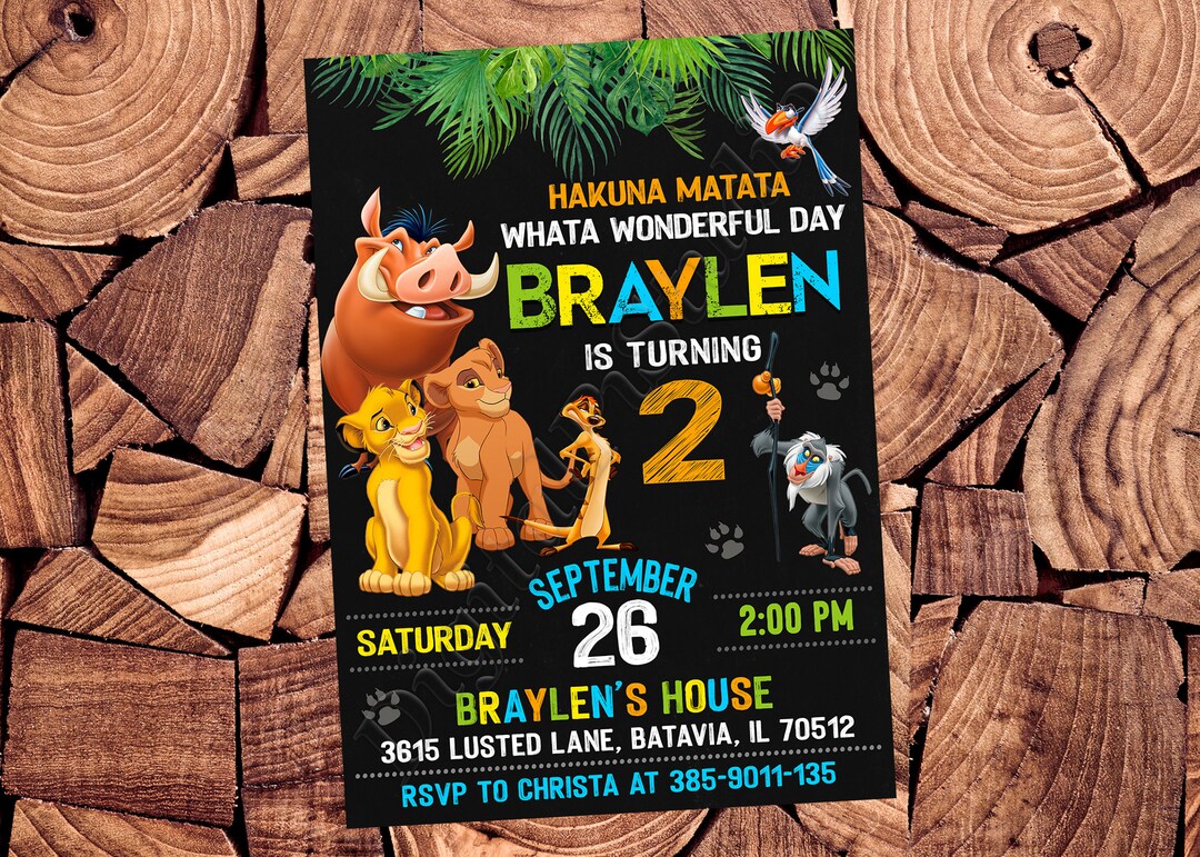 Lion King Invitation Lion King Birthday Invitation Lion King Party Lion ...