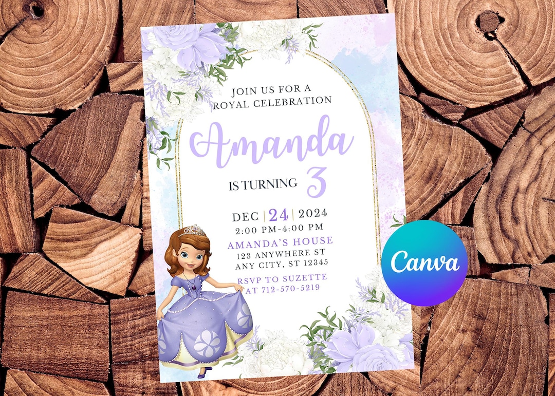 Sofia the First Invitation Princess Sofia Birthday Invitation Sofia ...