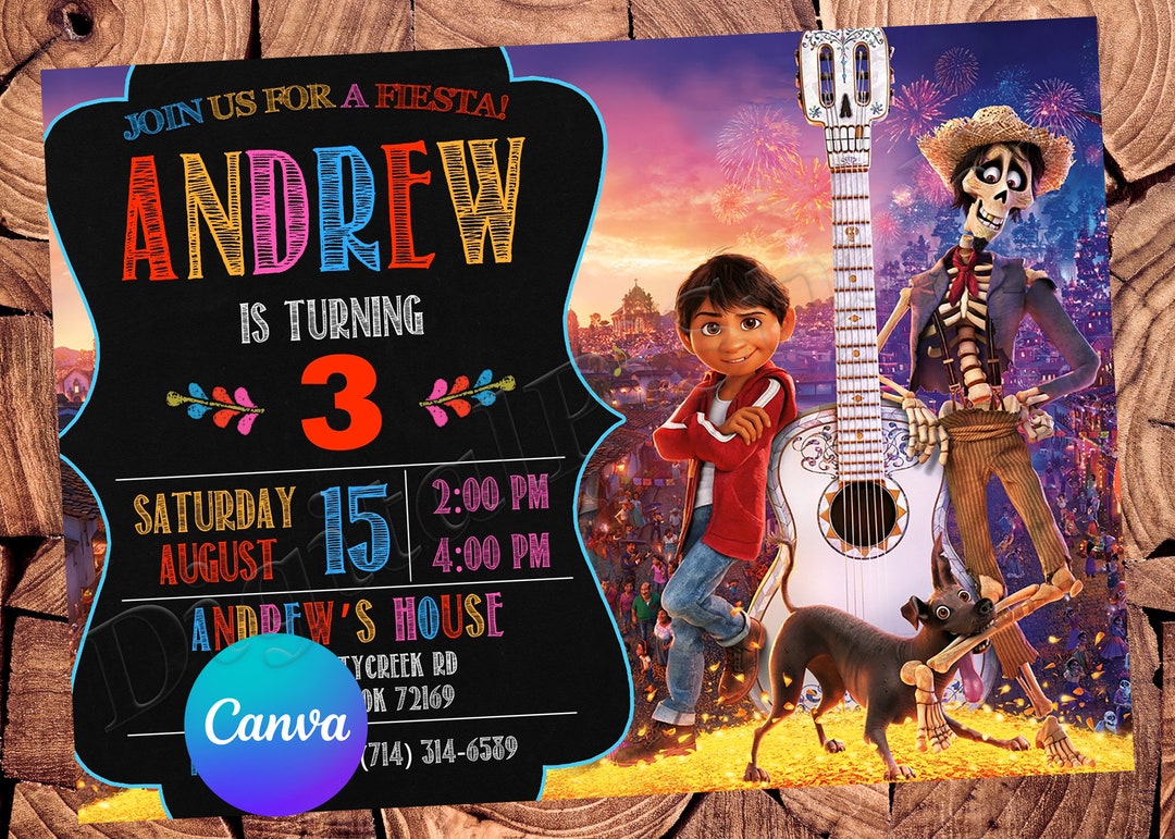 Coco Invitation Coco Birthday Invitation Fiesta Invitation Coco Party ...