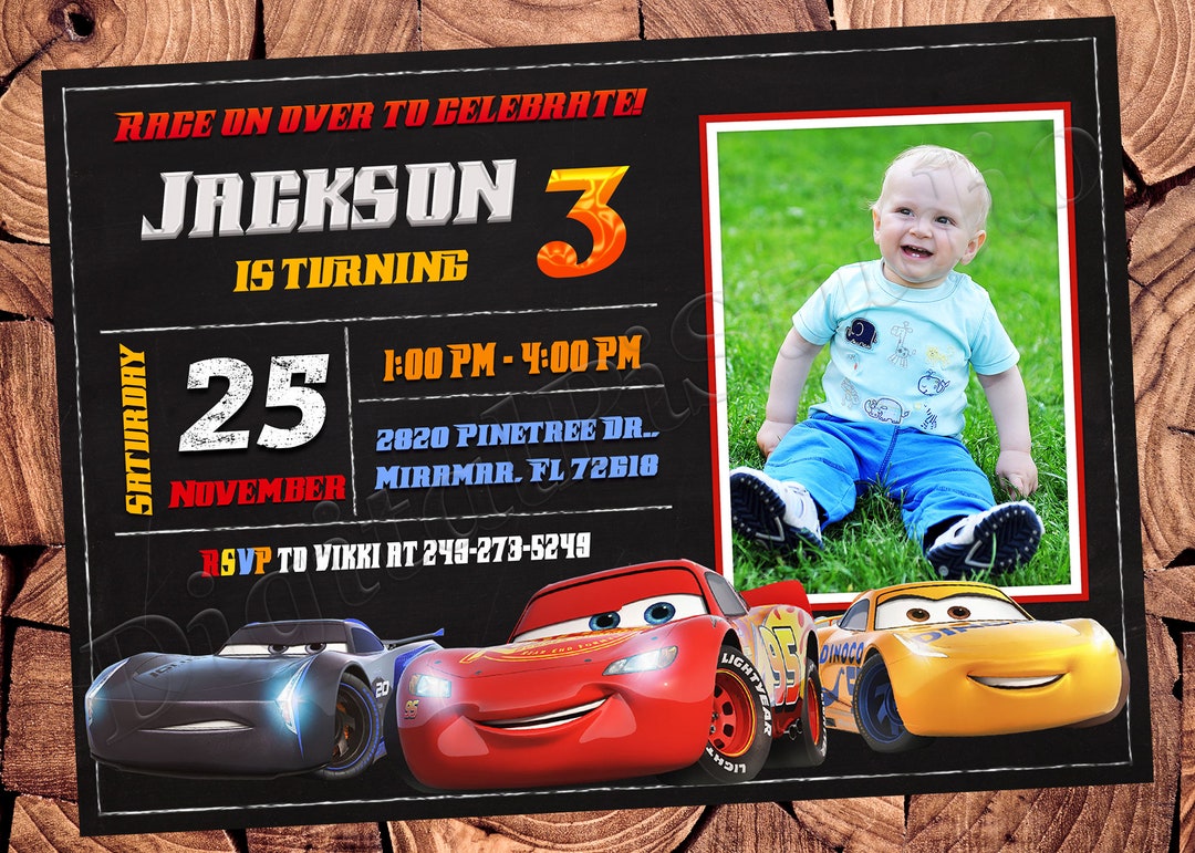 Cars Invitation Cars Birthday Invitation Cars Party Cars Invite Cars ...