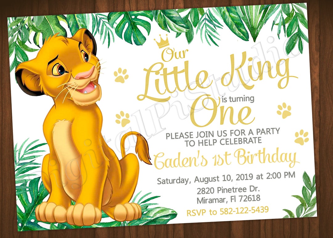 Lion King Invitation Lion King Birthday Invitation Lion King Party Lion ...