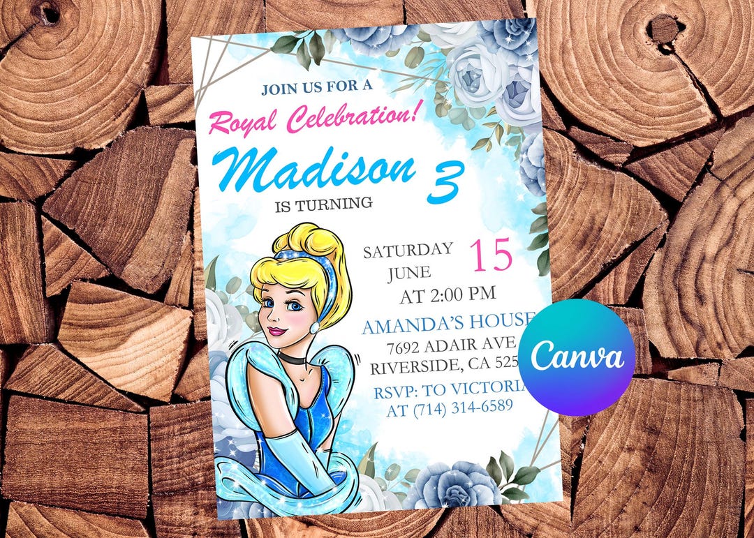 Cinderella Invitation Princess Cinderella Birthday Invitation ...