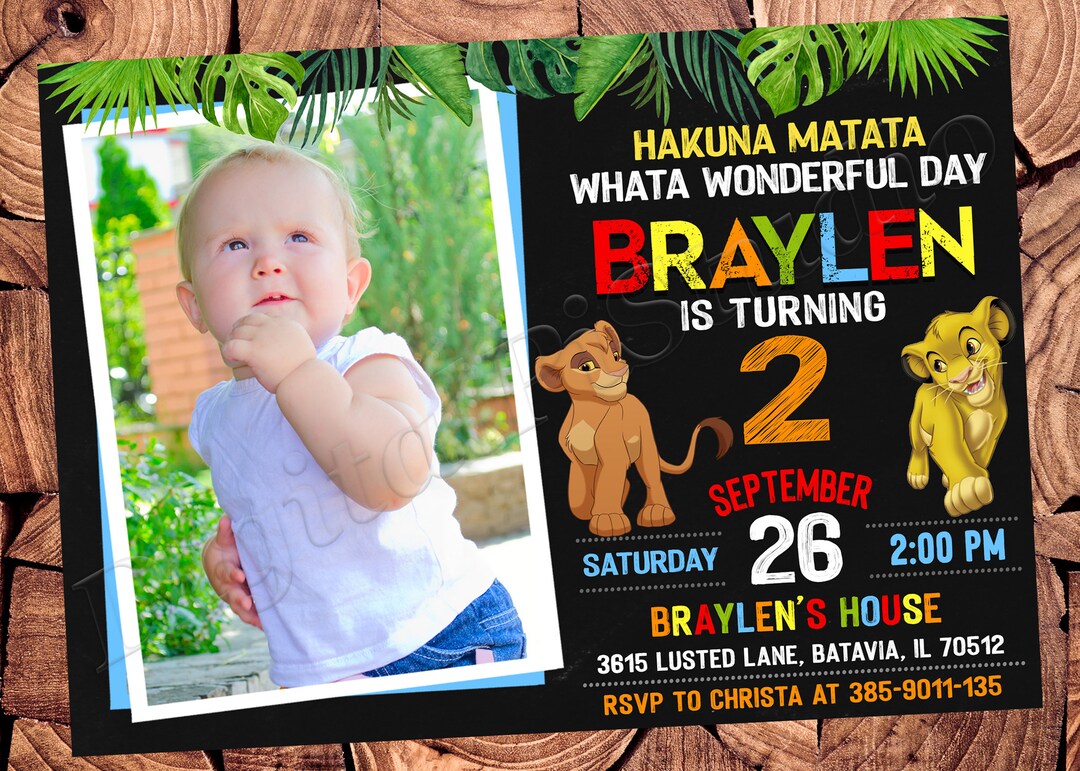Lion King Invitation Lion King Birthday Invitation Lion King Party Lion ...