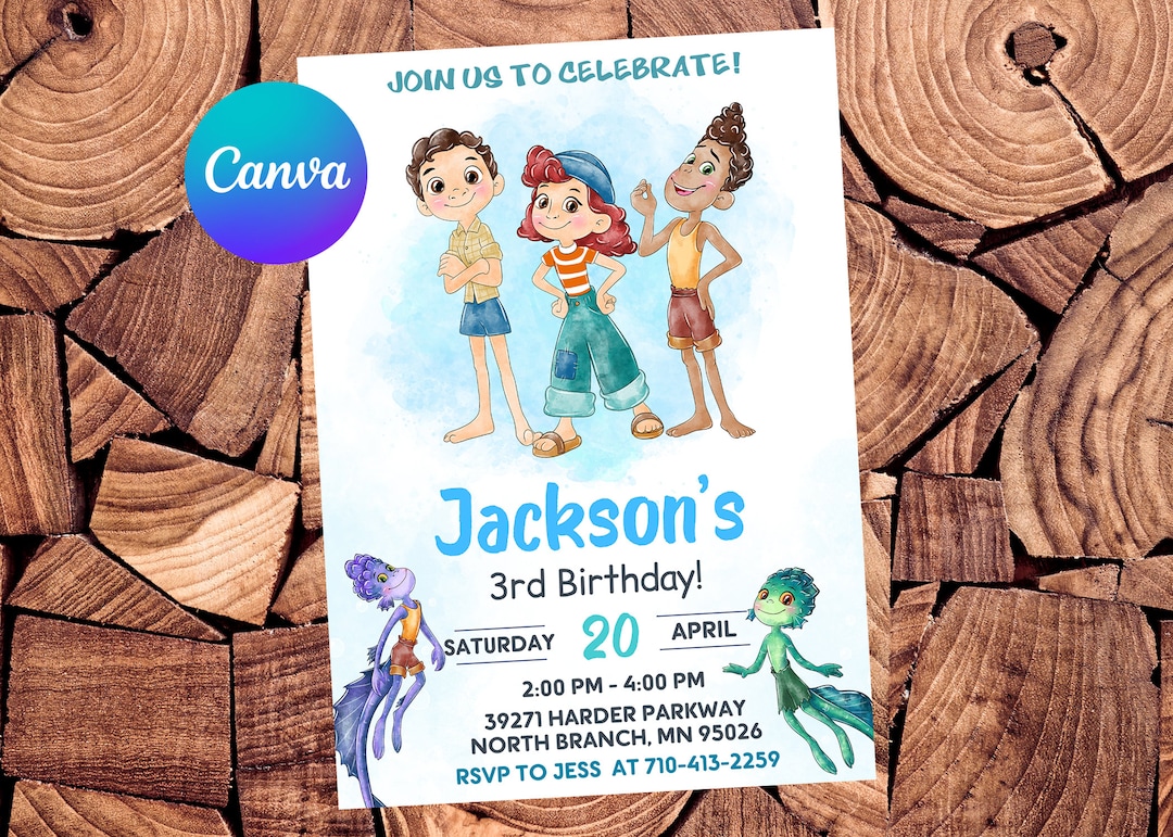 Luca Invitation Luca Birthday Invitation Luca Party Luca Invites Luca ...