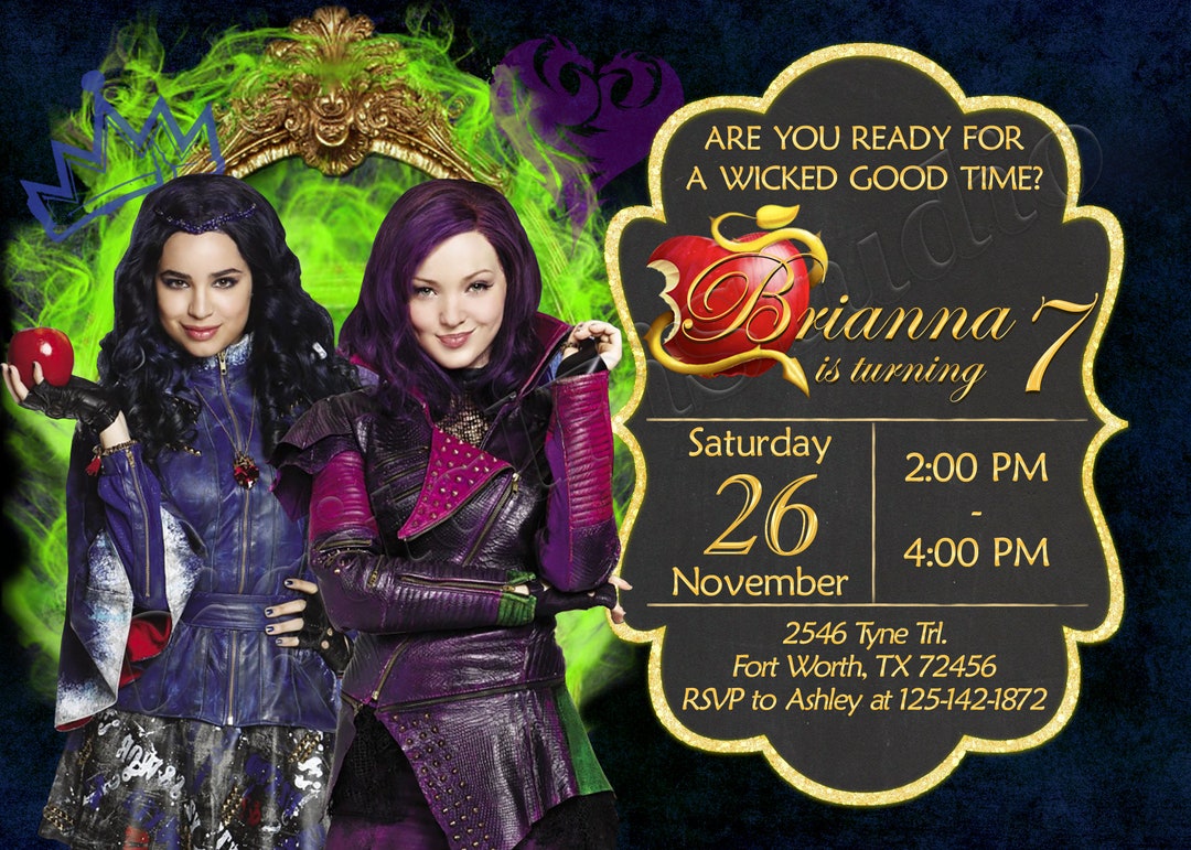Descendants Invitation Descendants Birthday Invitation Descendants ...