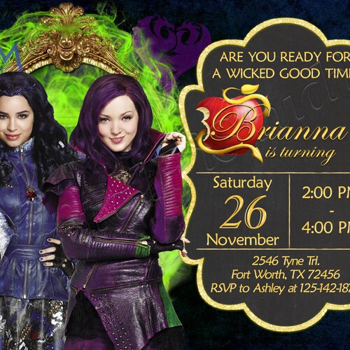 Descendants Birthday Party Invitation - Etsy