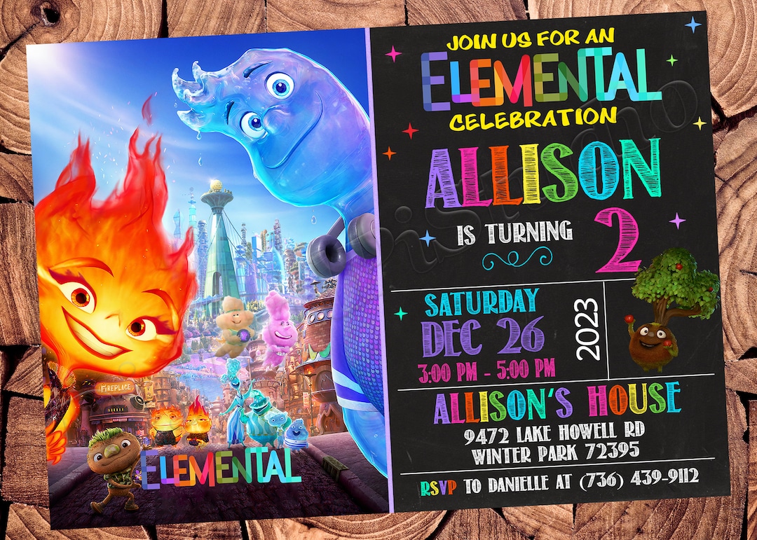 Elemental Invitation Elemental Birthday Elemental Party Elemental ...
