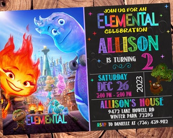 Elemental Invitation Elemental Birthday Elemental Invite Elemental ...