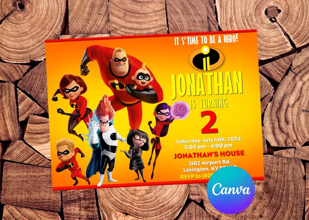 The Incredibles Invitation the Incredibles Birthday Invitation the ...