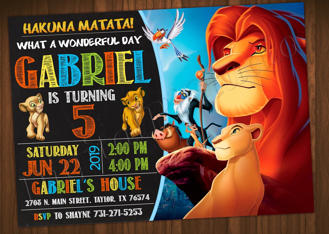 Lion King Invitation Lion King Birthday Invitation Lion King Party Lion ...
