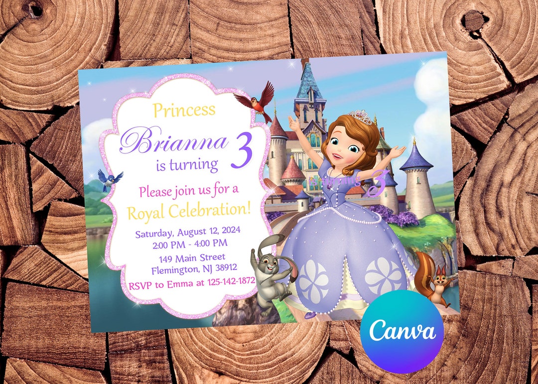 Sofia the First Invitation Princess Sofia Birthday Invitation Sofia ...