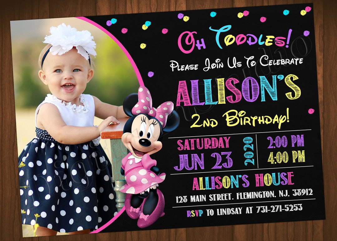 Minnie Mouse Invitation Pink Minnie Mouse Invitation Minnie Mouse ...