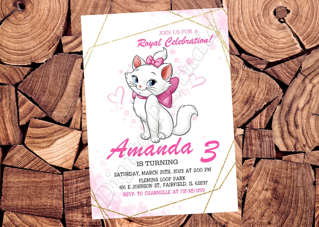 Marie Invitation Aristocats Invitation Marie Birthday Aristocats ...