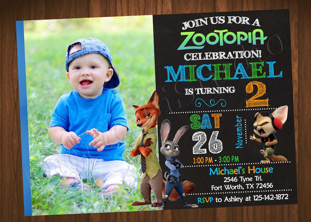 Zootopia Invitation Zootopia Birthday Invitation Zootopia Party ...